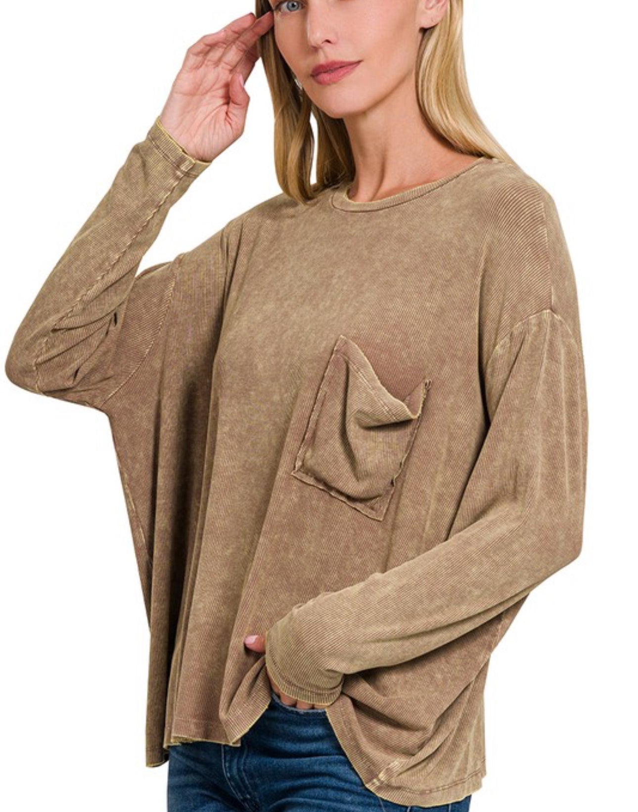 RIBBED DISTRESSED ACID WASHED TOP – rustic nook